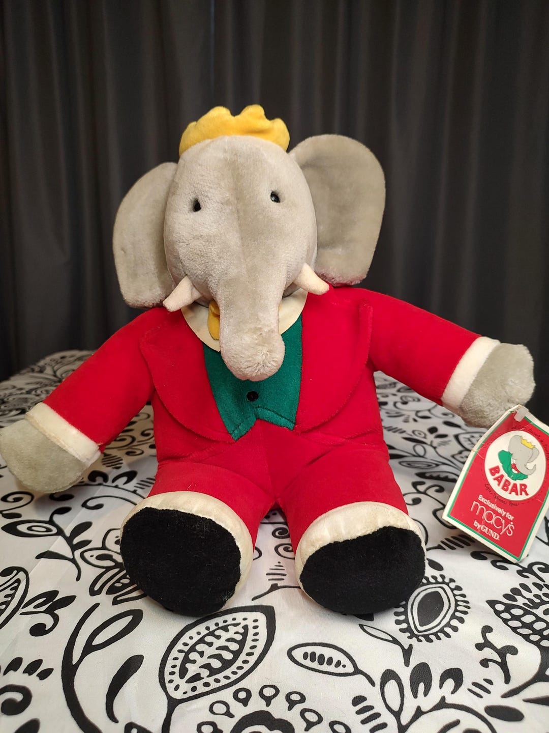 Gund Babar Plush Stuffed Elephant Toy 1988 Macy's - Etsy