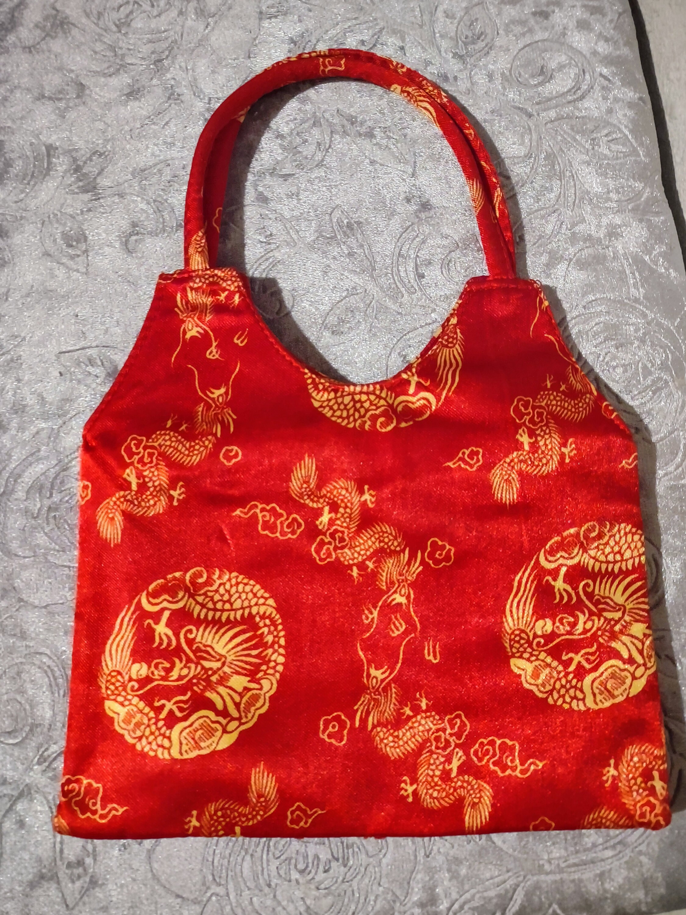 2 Red and Gold Chinese Dragon Purses - Etsy