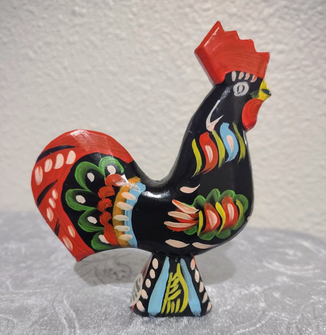 Hand Painted Dala Rooster From Sweden - Etsy