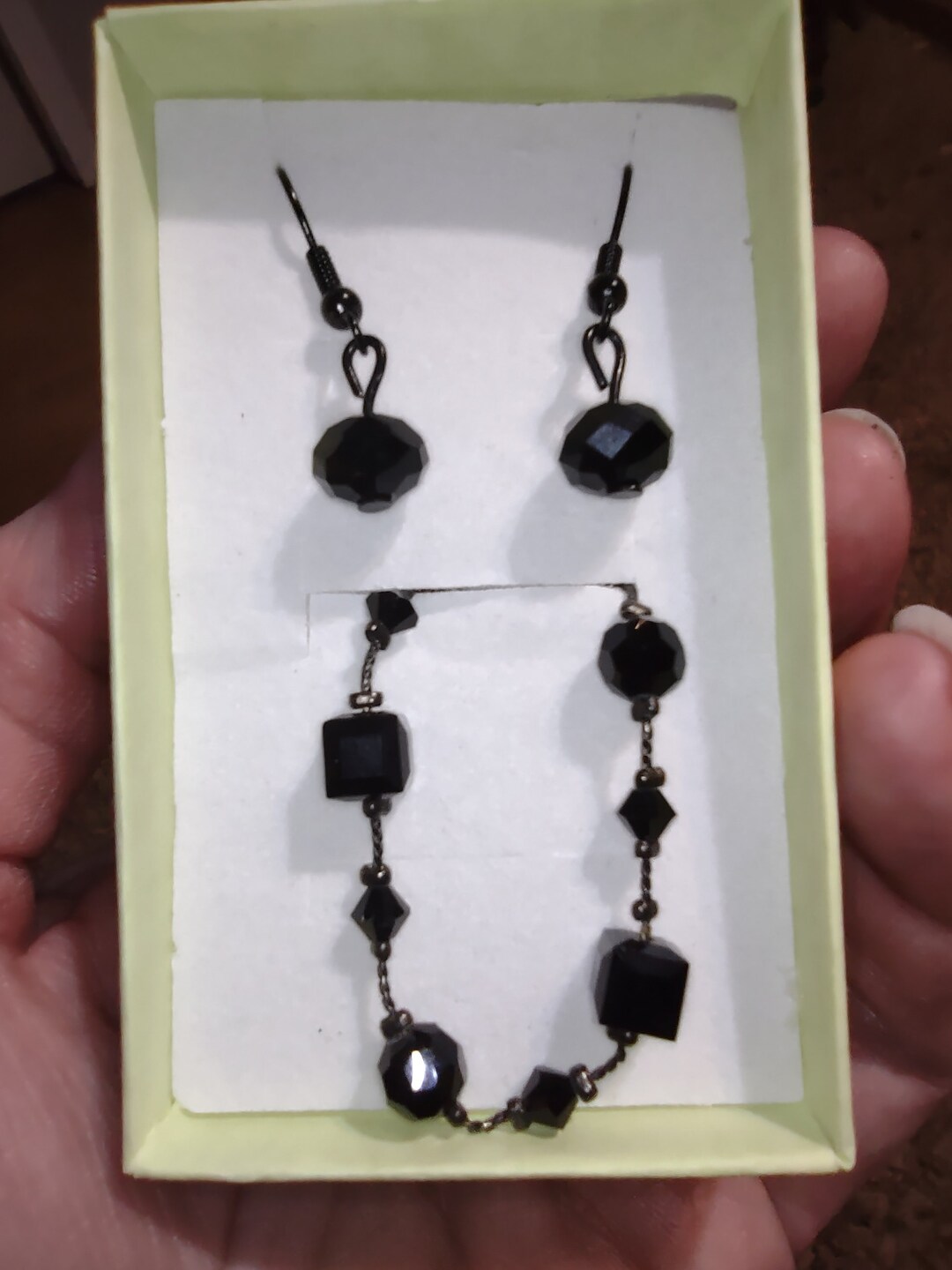 Dabby Reid Vintage Black Crystal Bead Bracelet and Earrings - Etsy