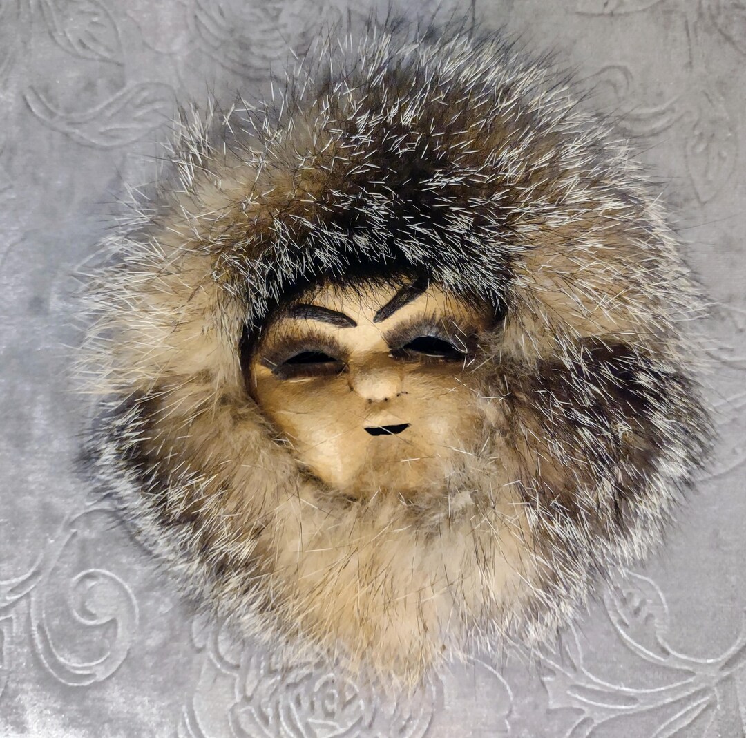 Natural Hide and Fox Fur Native Alaskan Mask Hand-made Vintage - Etsy