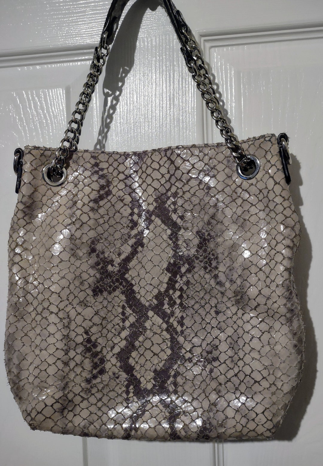 Michael Kors Python Embossed Suede Tote Purse - Etsy