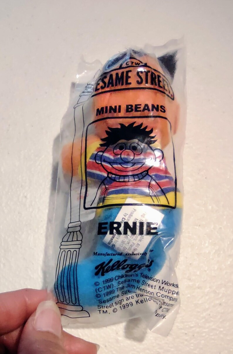 Bert and Ernie Sesame Street Kellogg's Exclusive 1999 Mini Bean Plush ...
