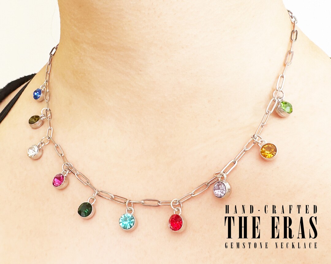 Eras Tour Gem Necklace, Paper Clip Chain Necklace, Charm Necklace ...