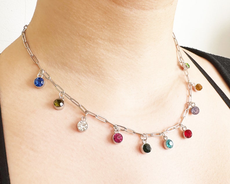 Eras Tour Gem Necklace, Paper Clip Chain Necklace, Charm Necklace ...