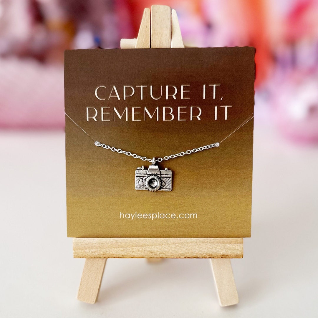 Fearless Camera Necklace, Silver or Gold Chain, Charm Necklace, Concert ...