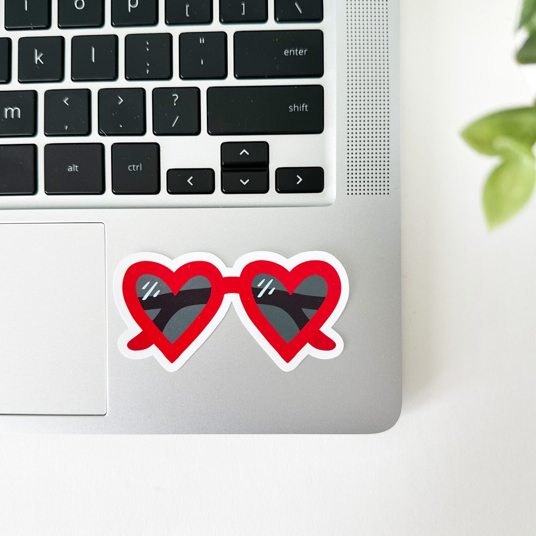 Heart Sunglasses Sticker - Etsy