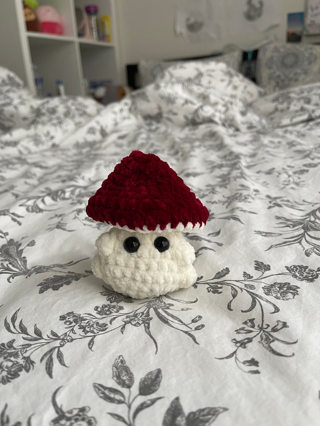 Mushroom Popit Plushie Stuffed Animal, Handmade Crochet Fidget Toy, Pop ...