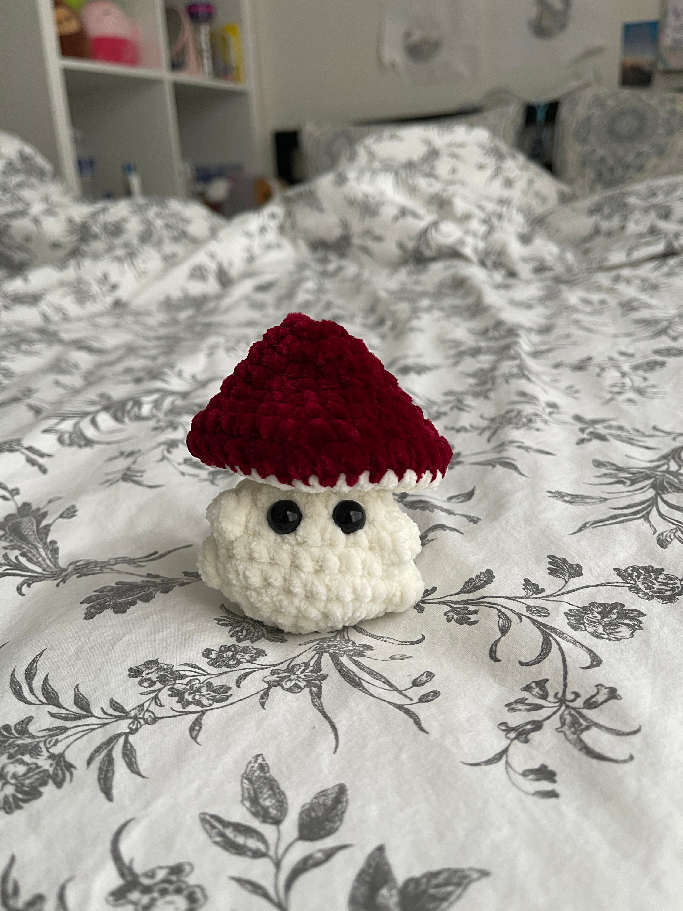 Mushroom Popit Plushie Stuffed Animal, Handmade Crochet Fidget Toy, Pop ...