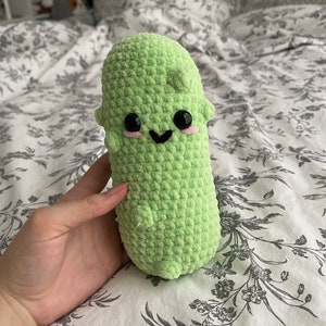Jumbo Pickle Crochet Plushie, Oversized Stuffed Animal Pickle, Gag Gift ...