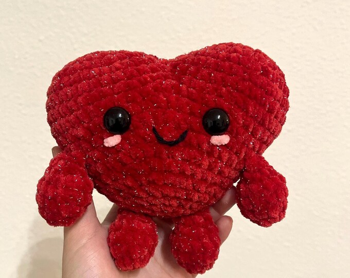 Crochet Heart Plushie, Valentines Day Heart Plushie, Valentines Day ...