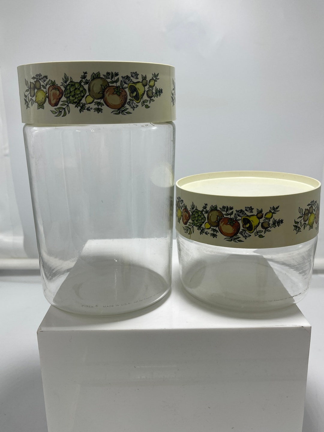 Vintage Pyrex Spice of Life See N Store Glass Canister Set of 2 - Etsy