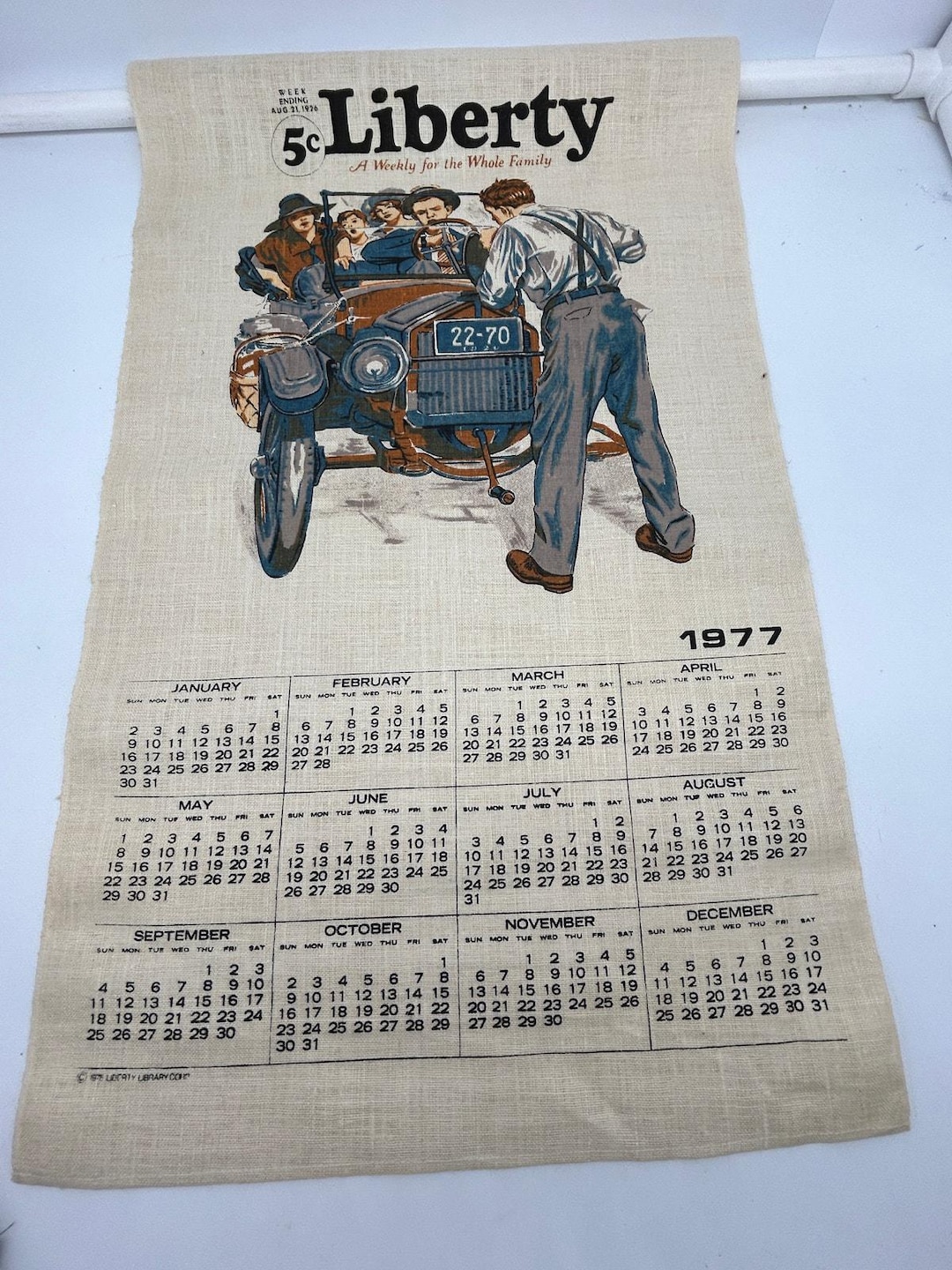Vintage liberty 1977 Needlepoint Calendar Wall Decor With Hanger - Etsy