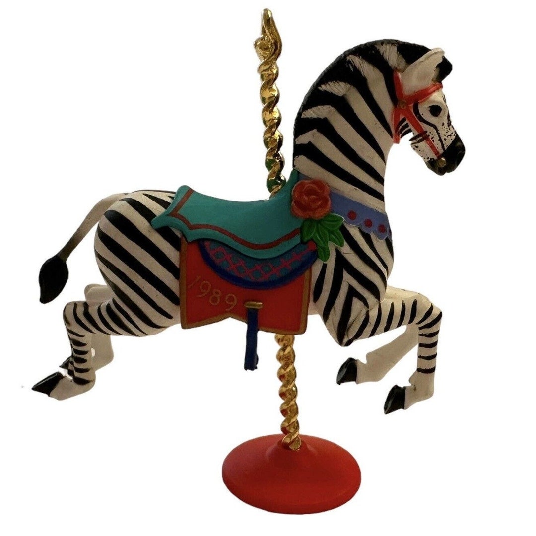 Hallmark Keepsake Ornament Carousel Zebra Artist's Favorite Vintage ...