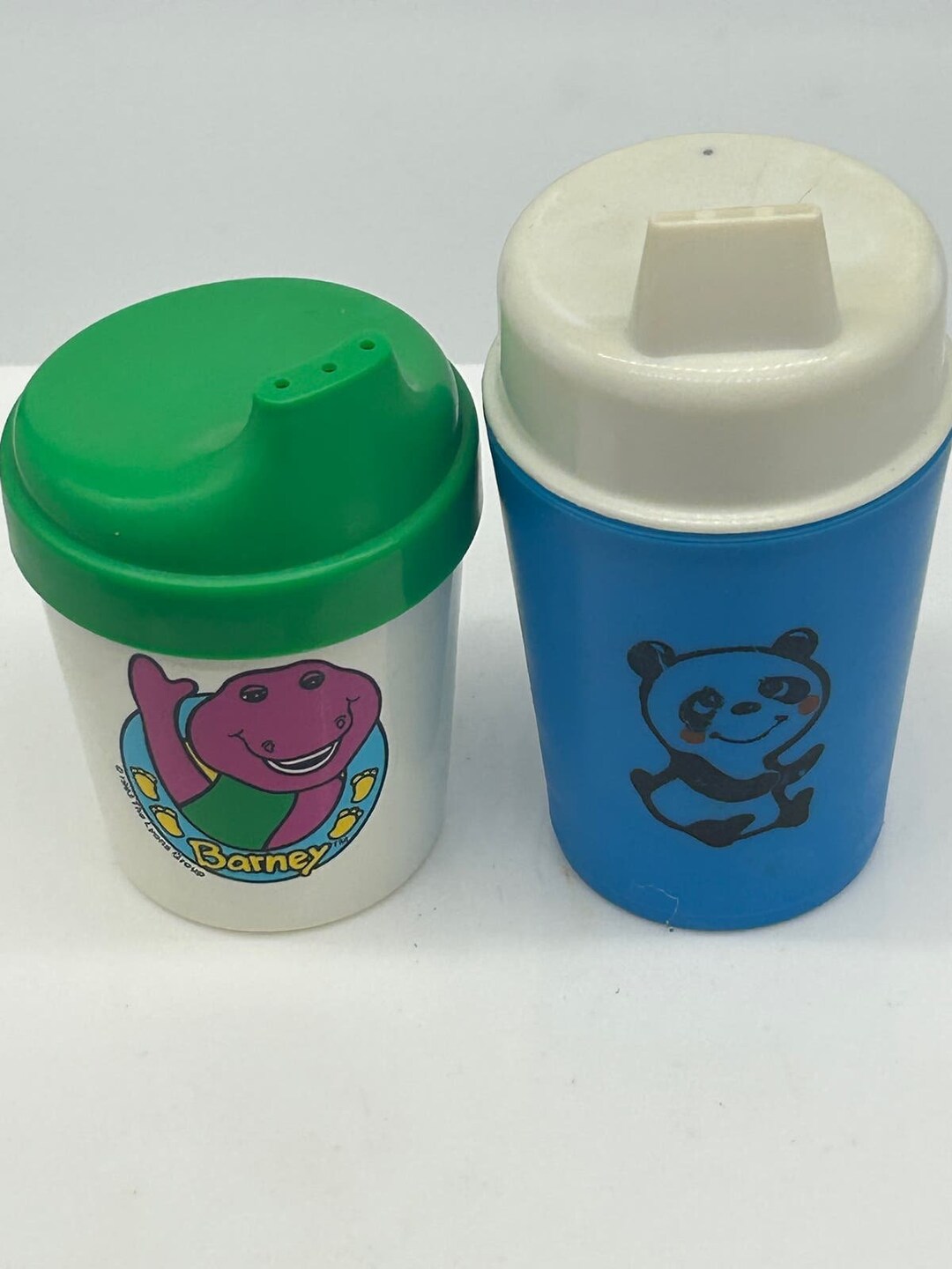 Vintage Barney 1987 & Panda Sippy Cups Hard Plastic Retro Kids Baby - Etsy