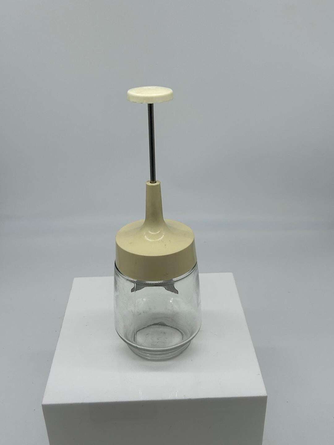 Vintage Gemco Food Nut Chopper Cream Glass Jar Stainless Steel Blade - Etsy
