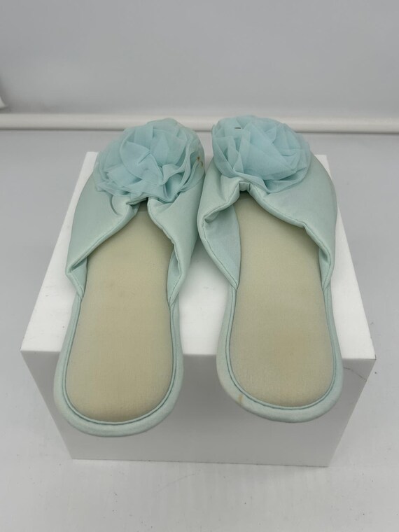 Vintage Bedroom Boudoir Heeled Slippers Size 8 1 2 Gem