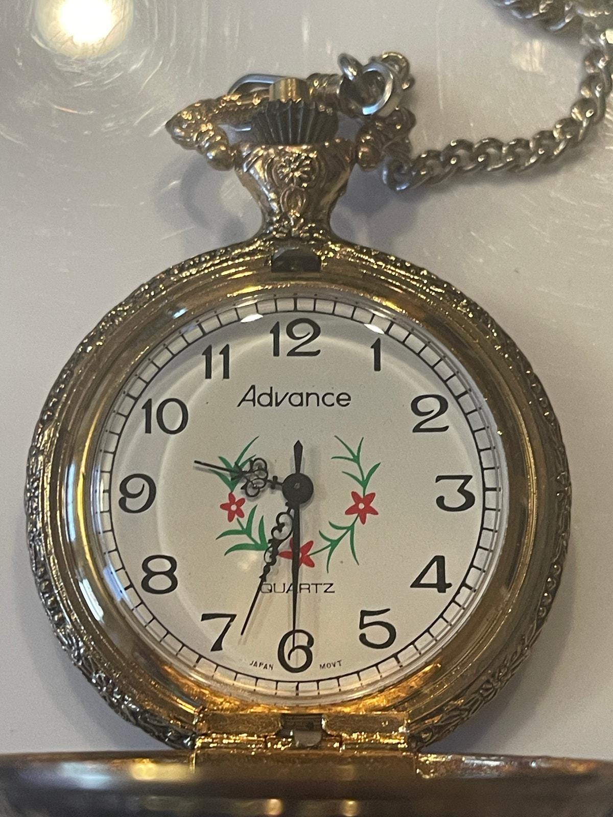 Vintage Advance Quartz Pocket Watch Gold Untested as Is - Etsy