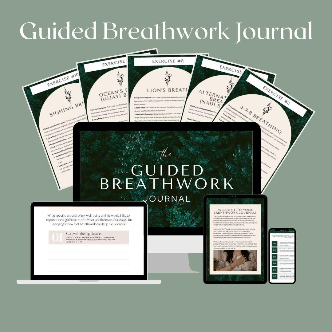 Guided Breathwork Journal for Stress Relief: Guided Exercises, CANVA ...