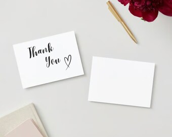 Thank You Cards Printable, Thank You Cards Boho Style, Thank You Cards Elegant, Printable Thank ...