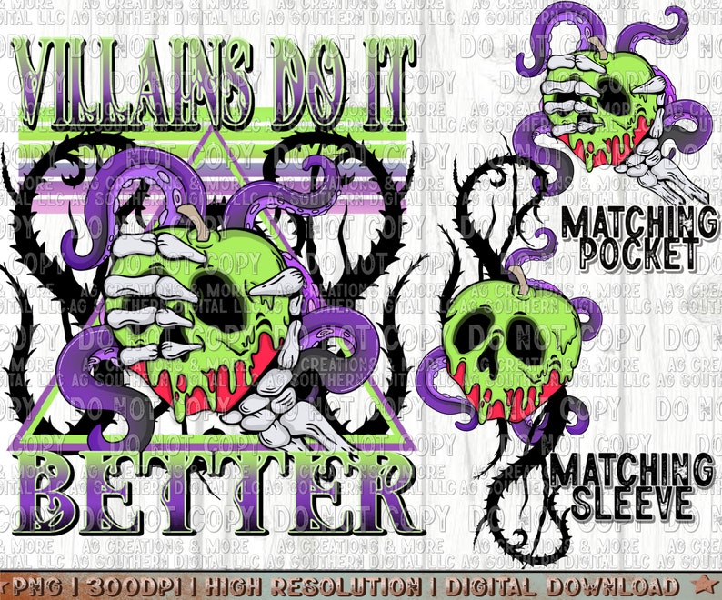 Trendy Design Png, Villans Do It Better Matching Pocket Sleeve Design ...