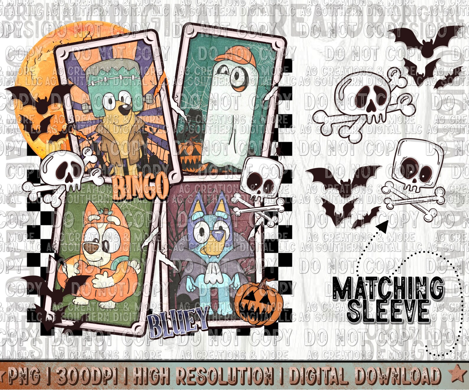 Trendy Design Png, Bingo Bluey Matching Pocket Sleeve Design Png ...