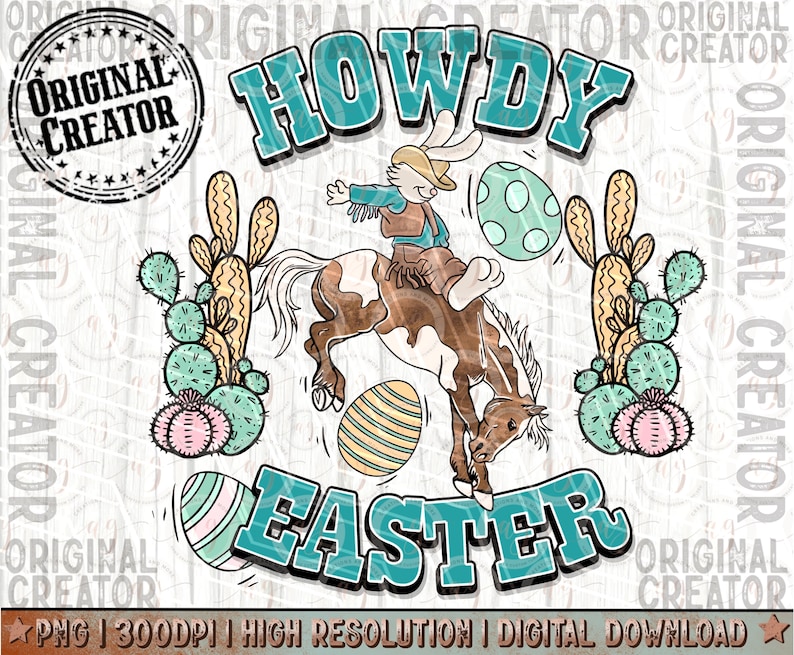 Western Trendy Howdy Easter Design Png, Sublimation Png Design, Western ...