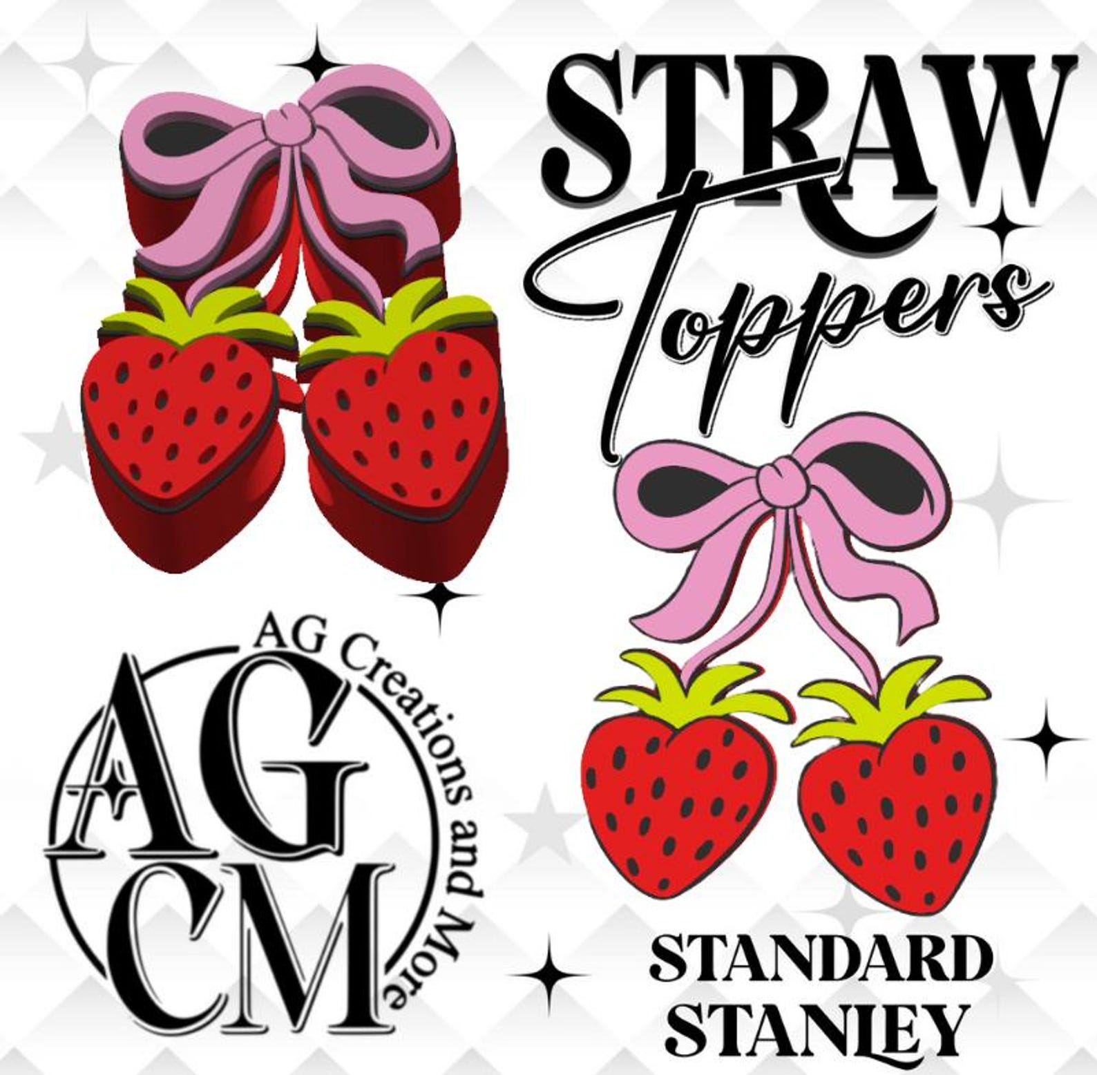 Trendy Strawberries Topper, 3D Stl, 3mf File - Etsy