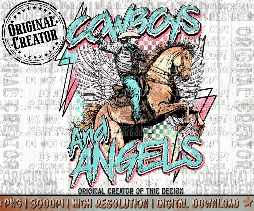 Trendy Design Png, Cowboys and Angels Png, Cowboy Png, Sublimation Png ...