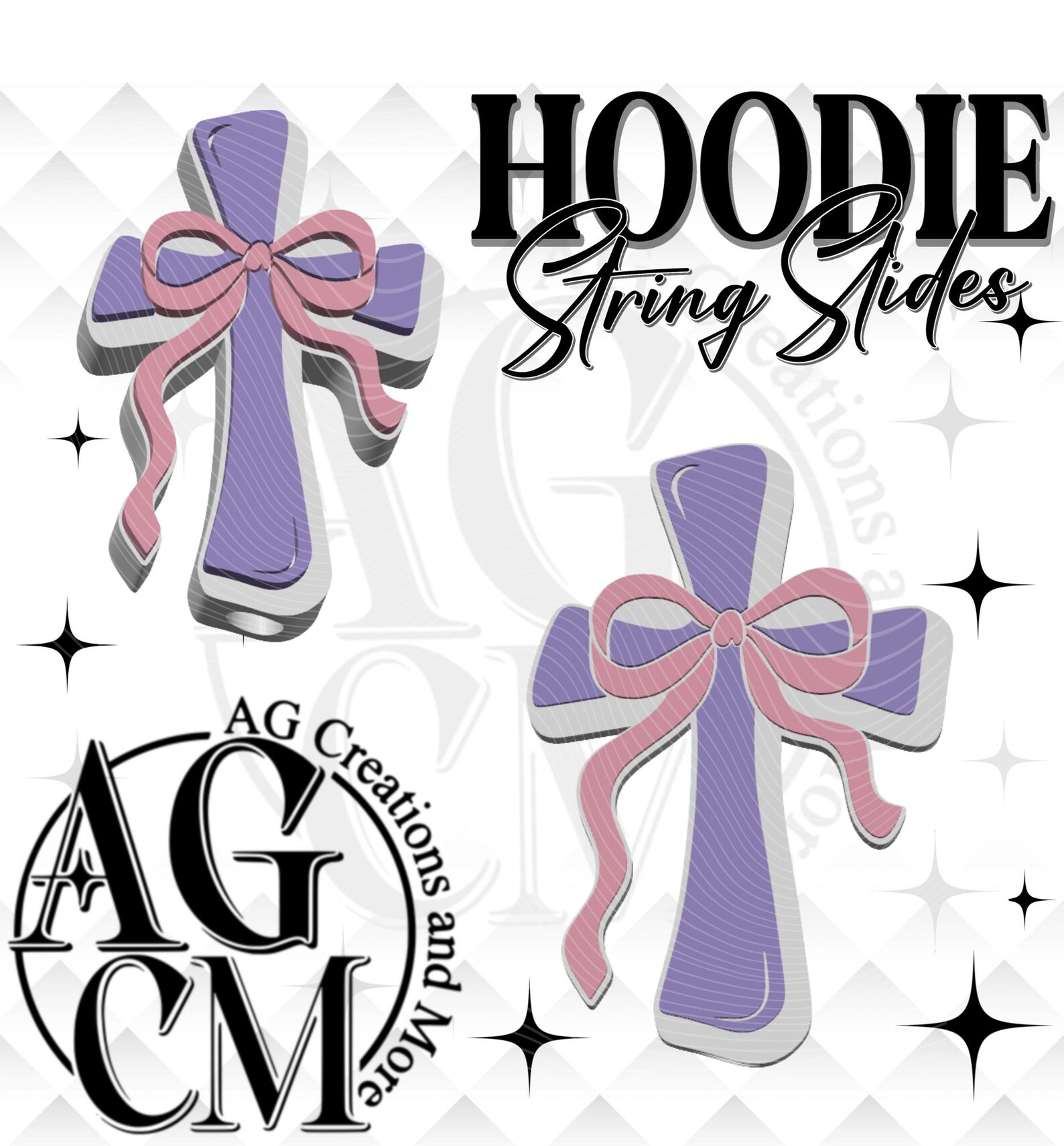 Faith Cross Bow Hoodie String Slide, 3D Stl, 3mf File - Etsy