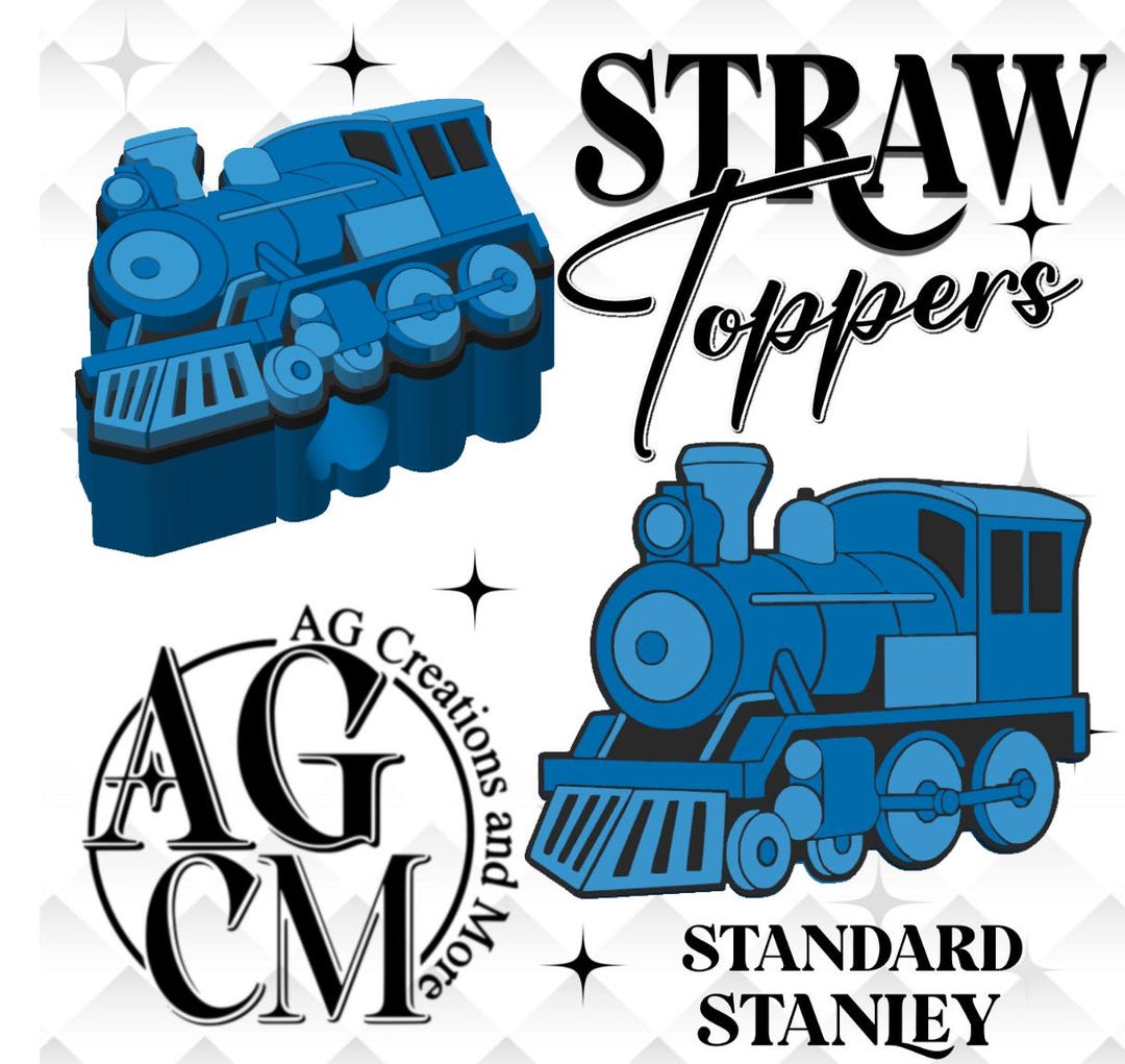 Trendy Christmas Train Straw Topper, 3D Stl, 3mf File - Etsy