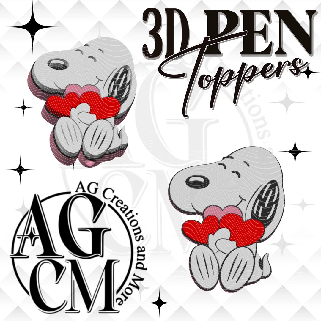 3D Trendy Cute Puppy 3D Pen Toppers, 3D Stl, 3mf File - Etsy