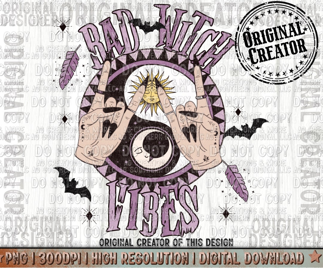 Trendy Bad Witch Vibe Png, Sublimation Png, Dtf Transfers Png ...