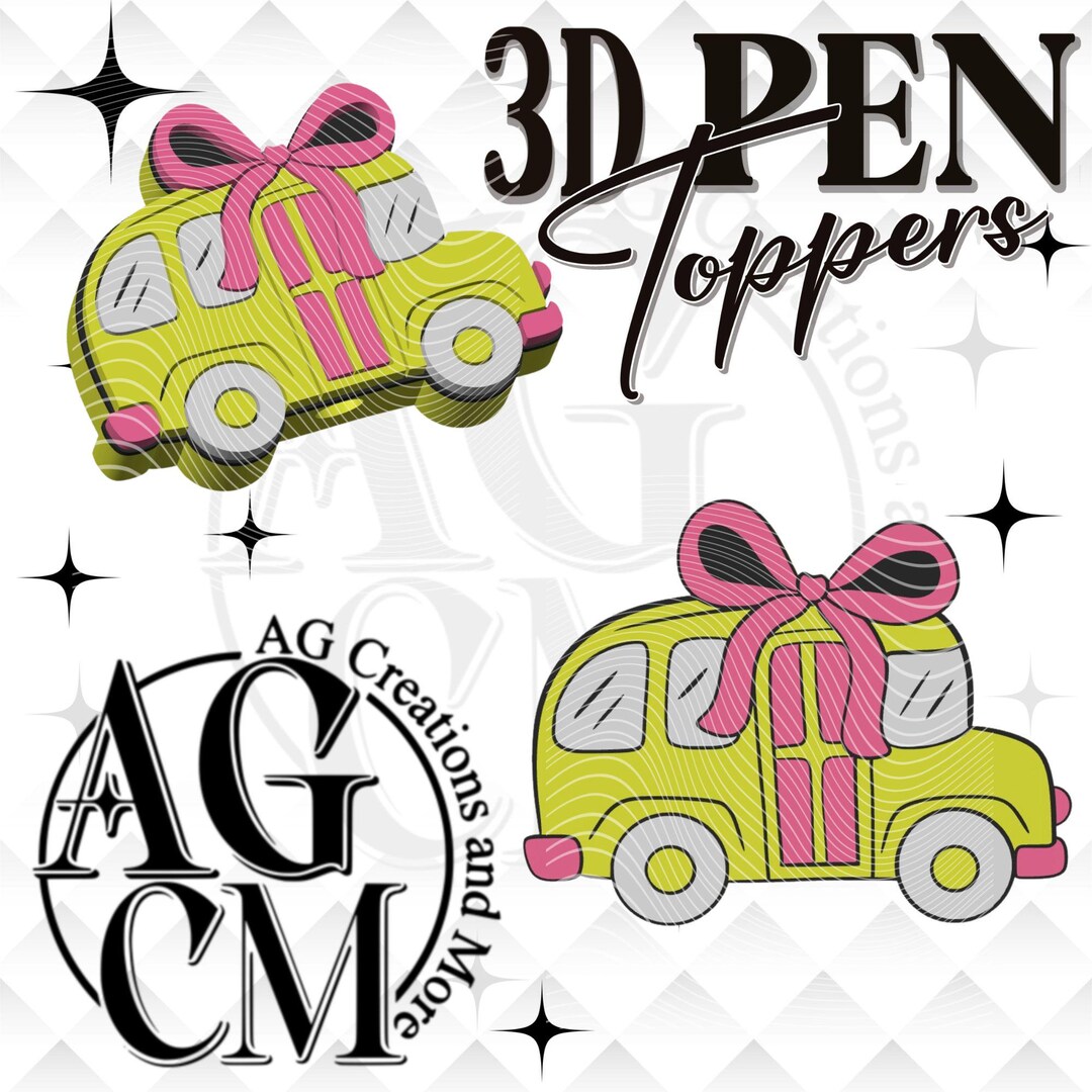 Cute Bus Pen Toppers, 3D Stl, 3mf File - Etsy
