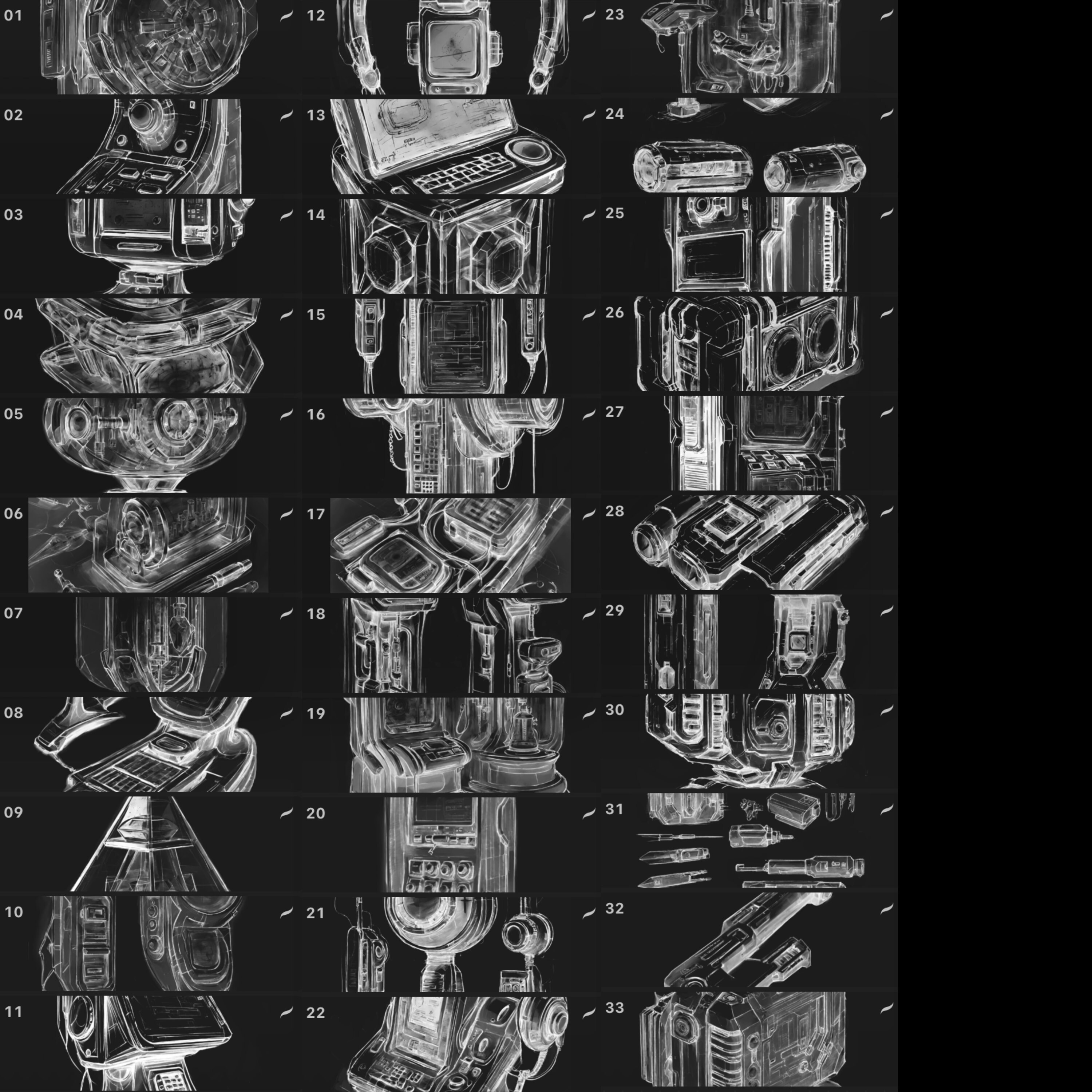 100+ Sci-fi Devices & Tools Procreate Stamps - Medical, Communication ...