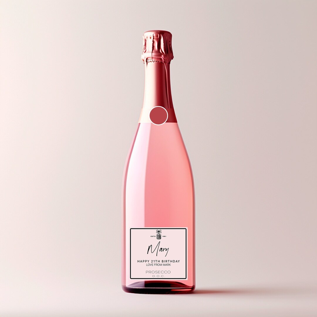 Personalized Prosecco Champagne Wine Label, Birthday Champagne Label ...