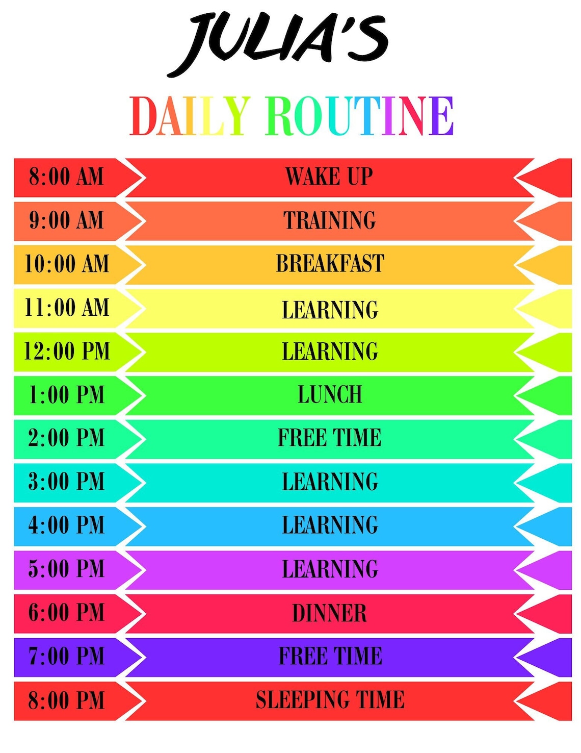 Kids Daily Schedule Template Homeschool Daily Routine Kids Printable ...