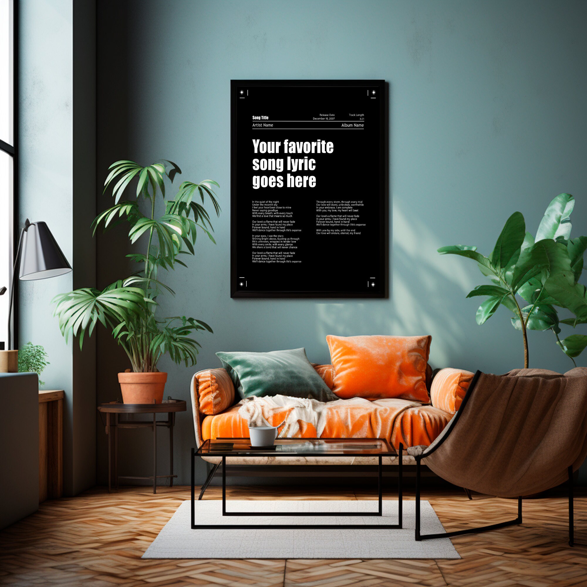 Custom Swiss Style Lyrics Poster, Printable Lyric Poster, Song Lyric ...