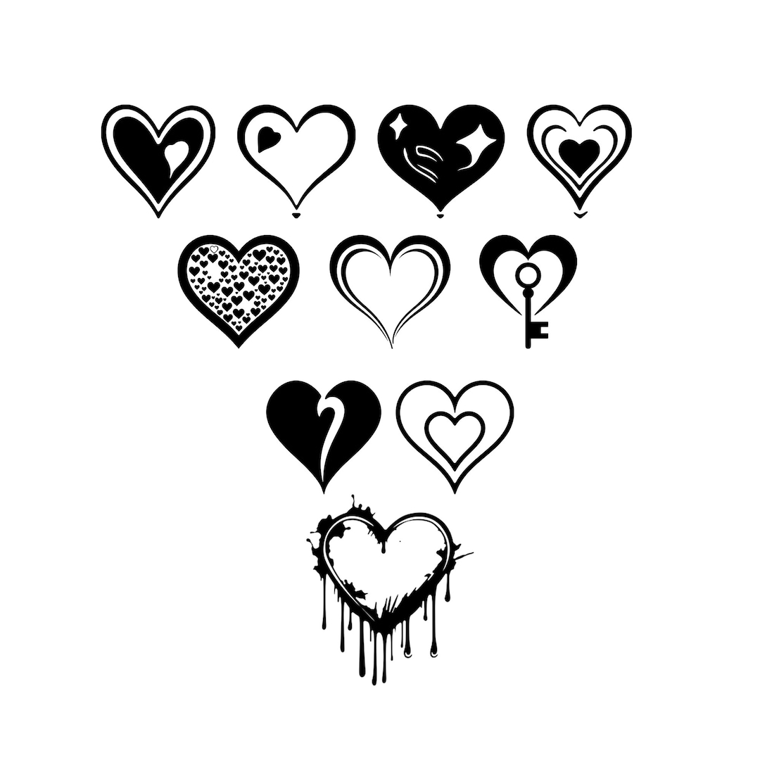 10heart Svg Bundle, Heart Svg, Hand Drawn Heart Svg, Open Heart Svg ...