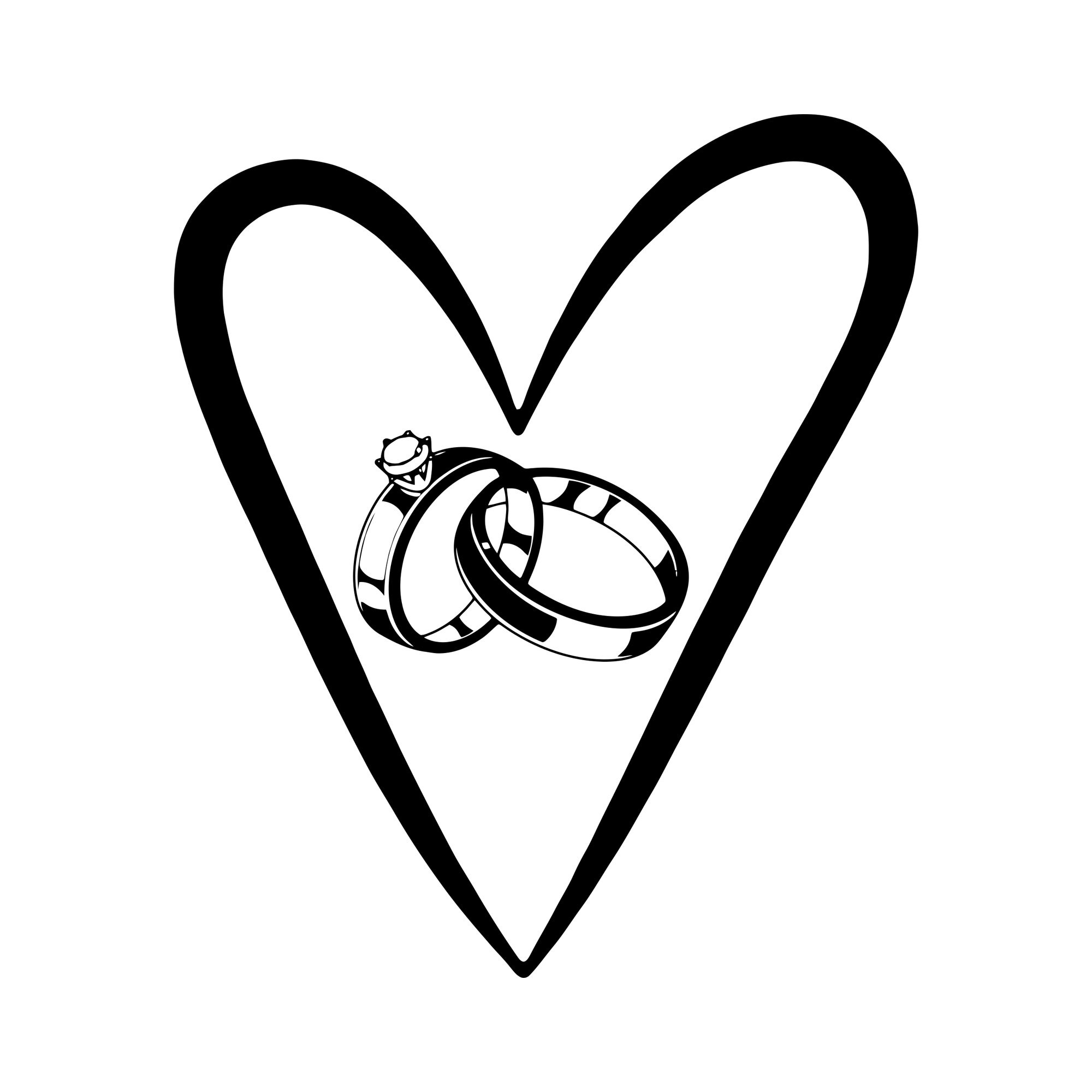 Wedding Rings1, Wedding Rings SVG, Rings Svg, Wedding Svg, Eps, Dxf ...