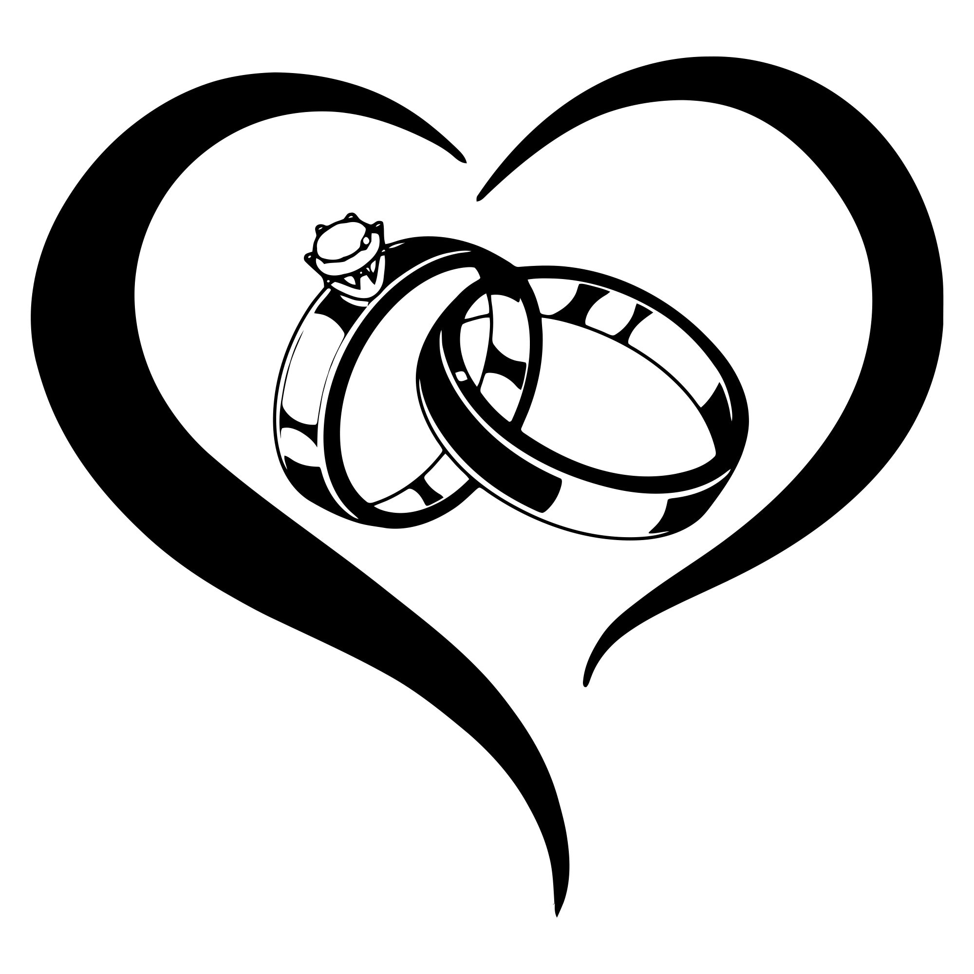 Wedding Rings1, Wedding Rings SVG, Rings Svg, Wedding Svg, Eps, Dxf ...