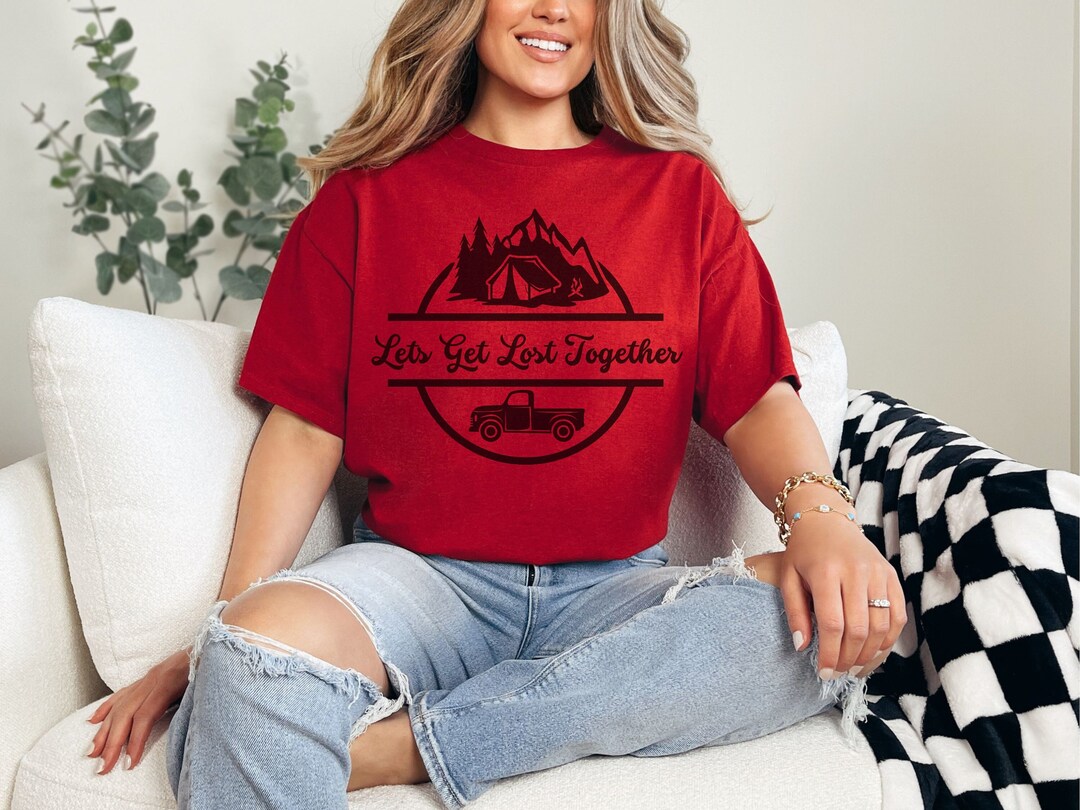 Lets Get Lost Together Tee, Adventure T-shirt, Gift for Her, Hiking ...