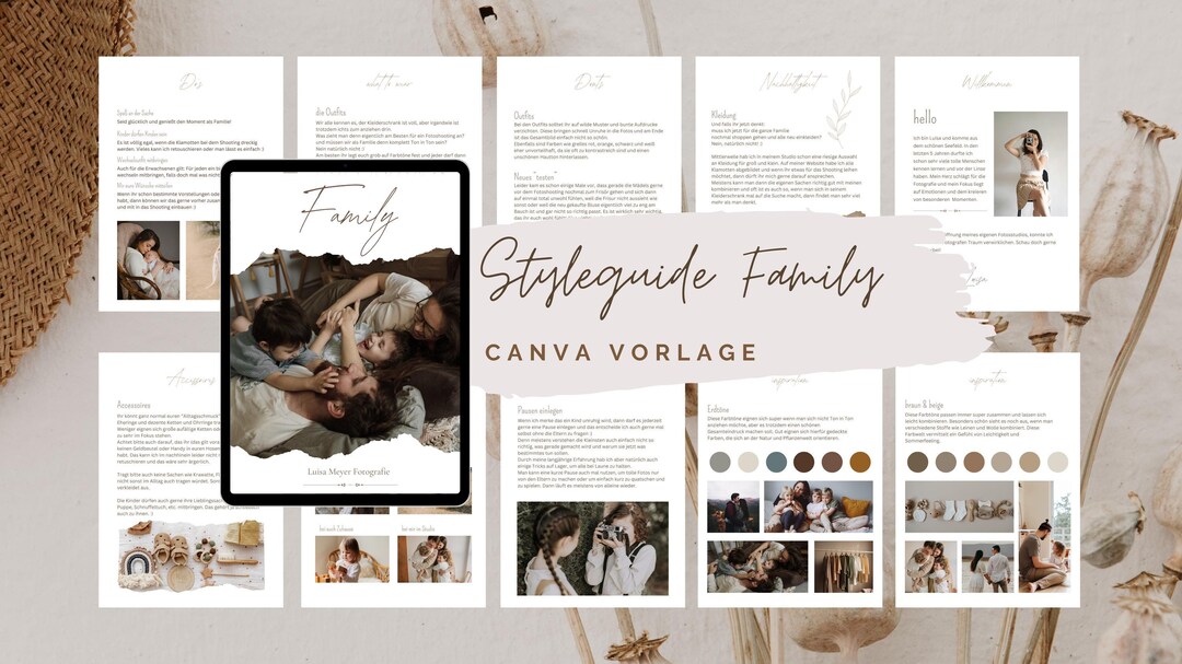 Styleguide Family Photos German Canva Template Outfitguide Family ...