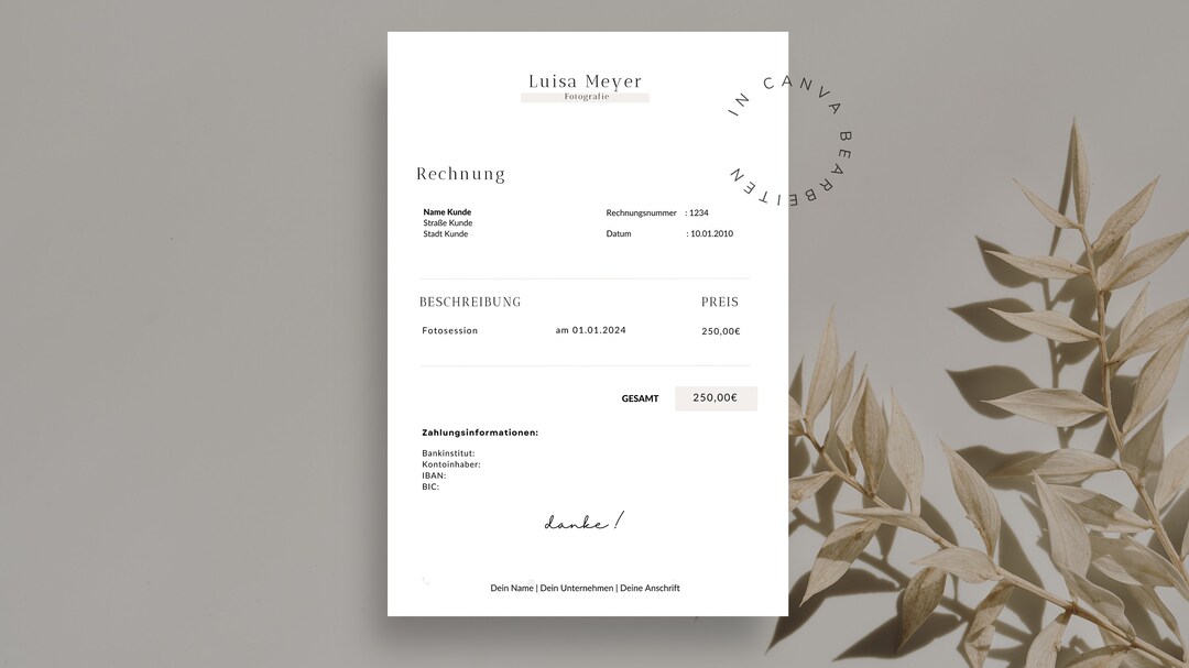 Invoice Template for Self-employed People and Entrepreneurs Canva ...