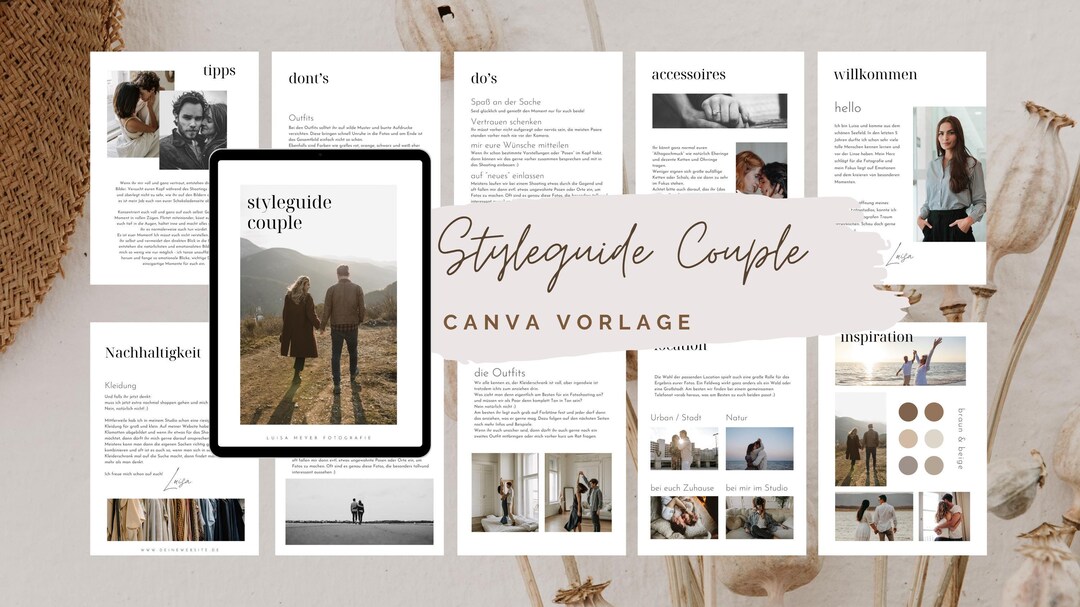 Styleguide Couple Photos German Canva Template Outfitguide Couple ...