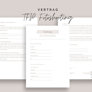 Contract voor TFP-fotoshoots | Digitaal downloaden | Voorbeeld ...