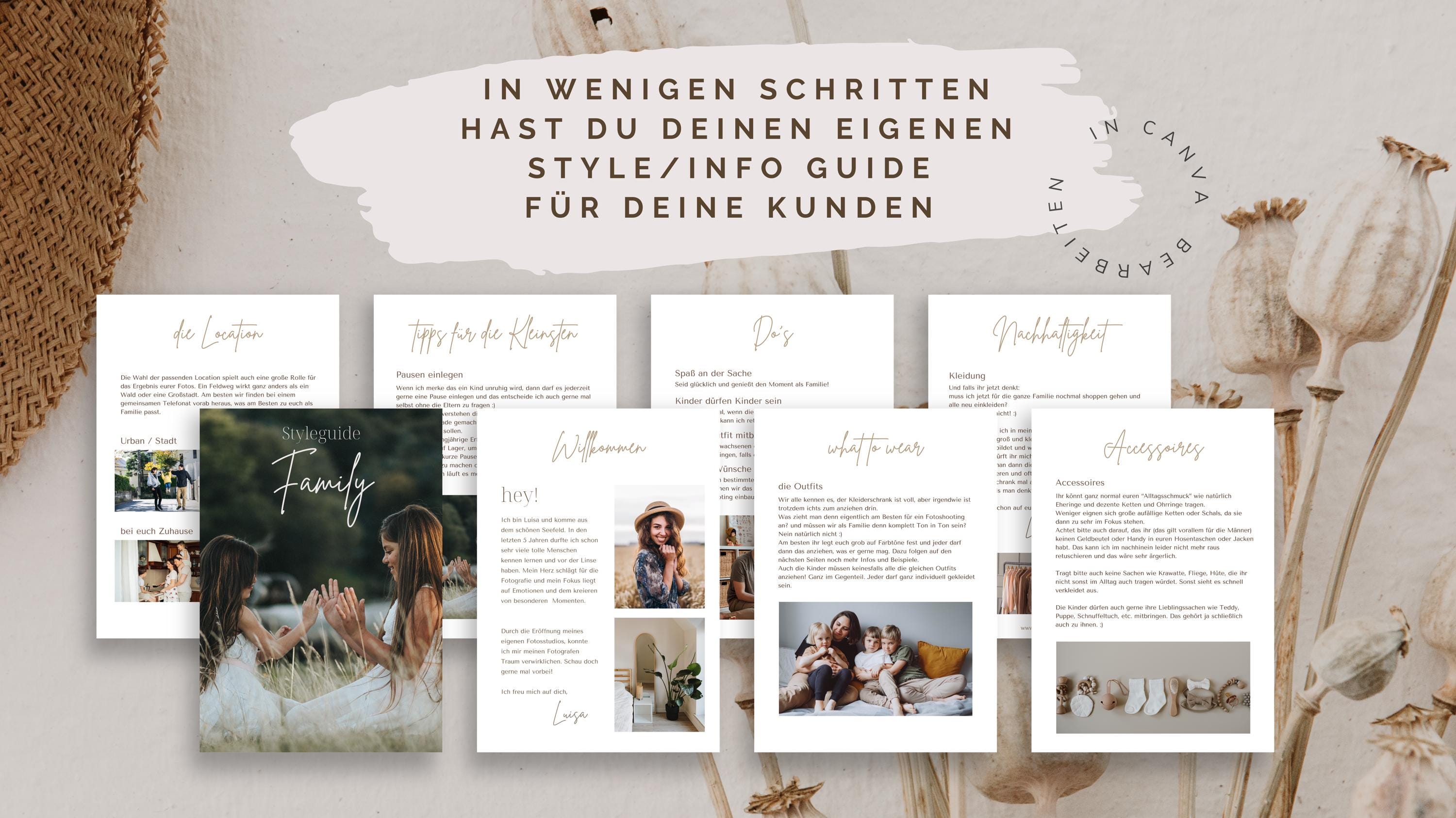 Styleguide Family Photos German | Canva Template | Outfitguide Family ...