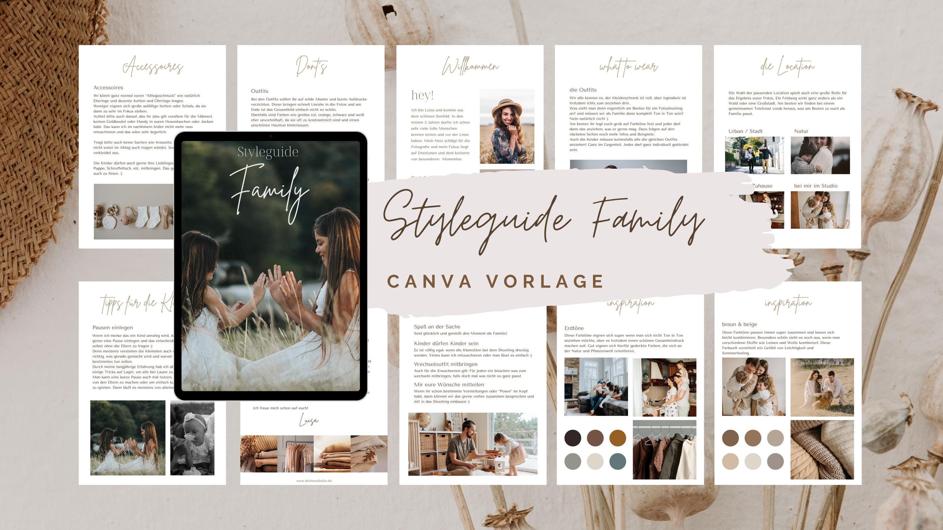 Styleguide Family Photos German | Canva Template | Outfitguide Family ...