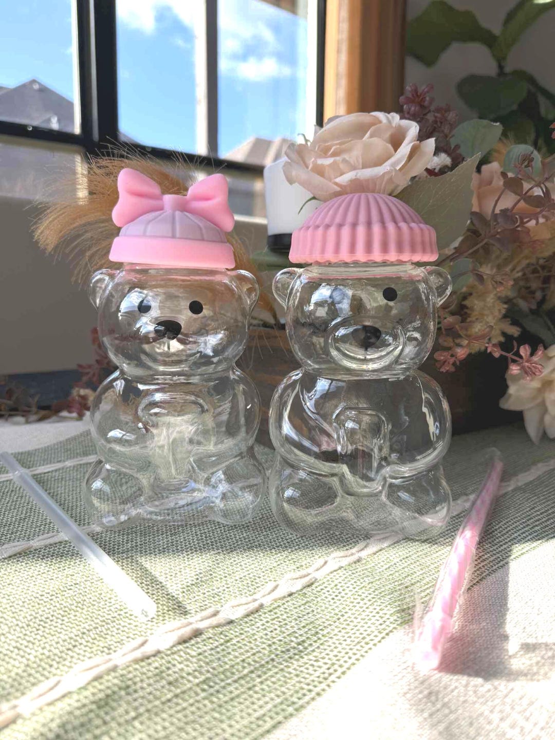 Pink Glass Bear Viral Cups - Etsy