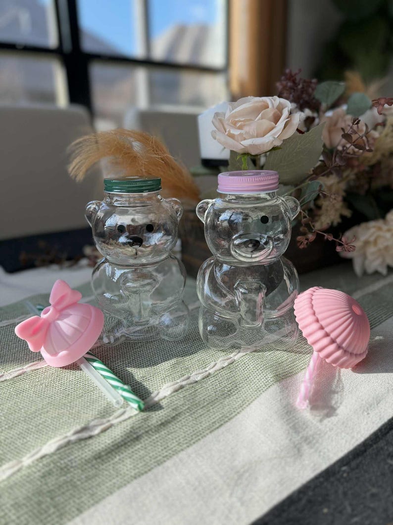 Pink Glass Bear Viral Cups - Etsy